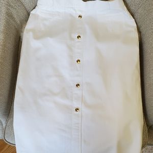 Basler | Skirts | Vintage Basler White Pencil Skirt Button Front | Poshmark
